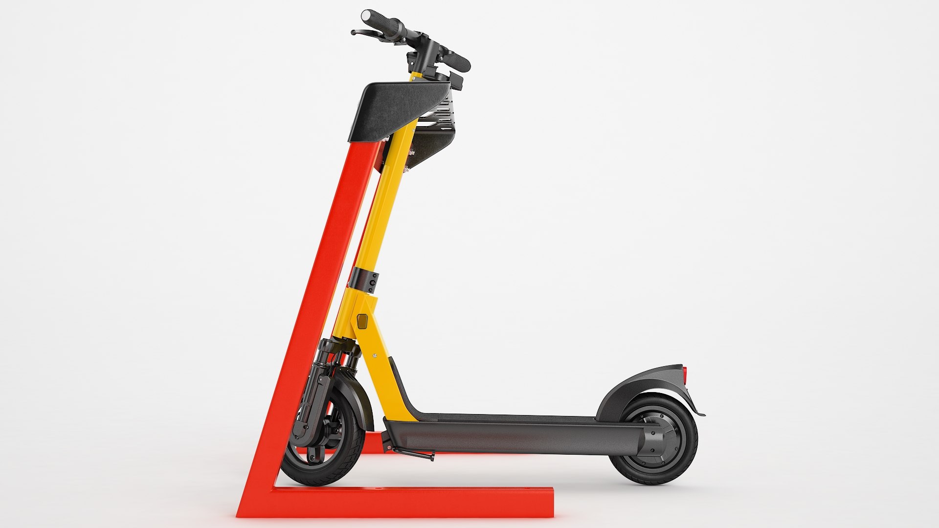 Scooter Parking Rack With Electric Scooter 02 3D Model - TurboSquid 2007101