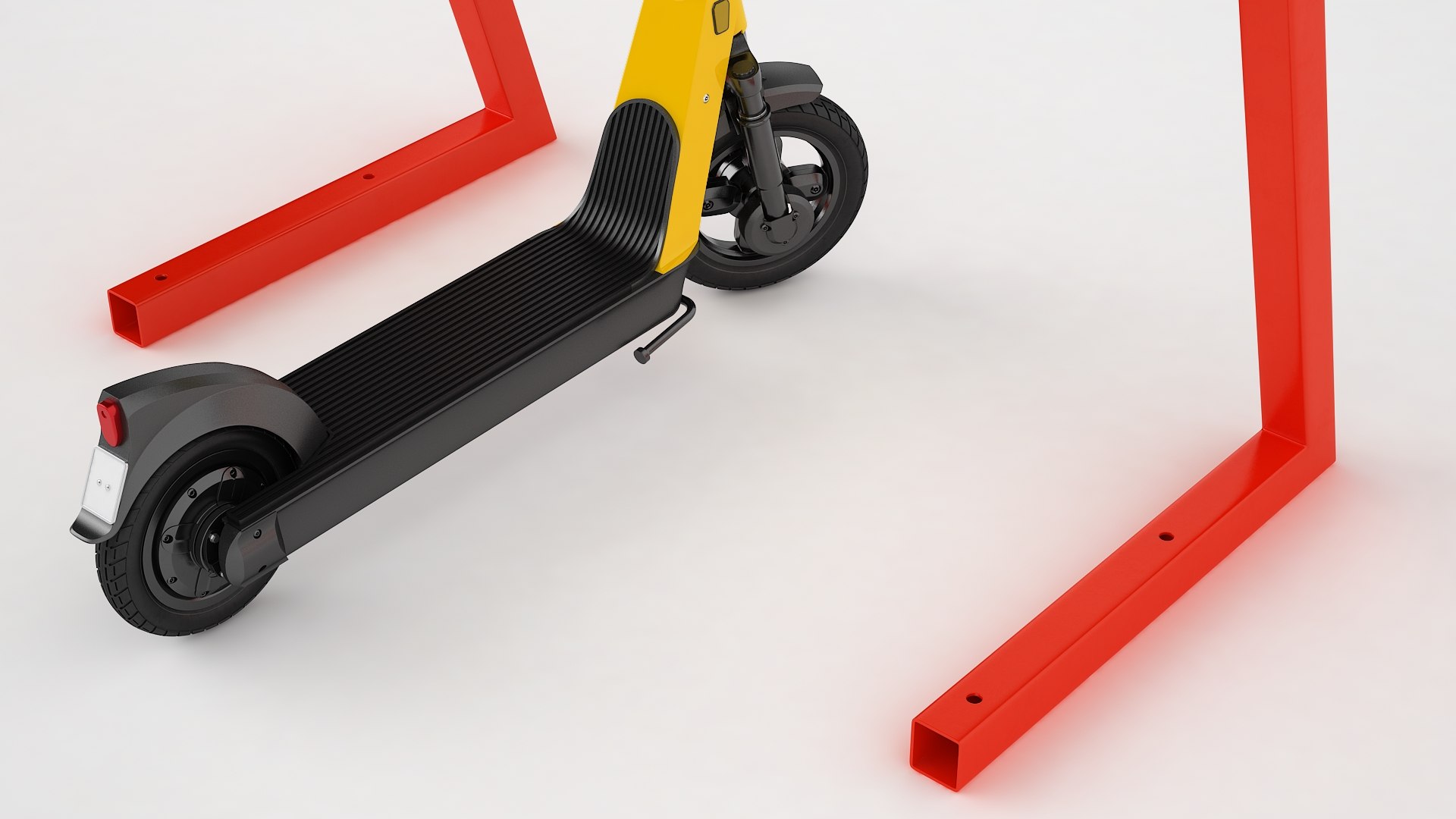 Scooter Parking Rack With Electric Scooter 02 3D Model - TurboSquid 2007101