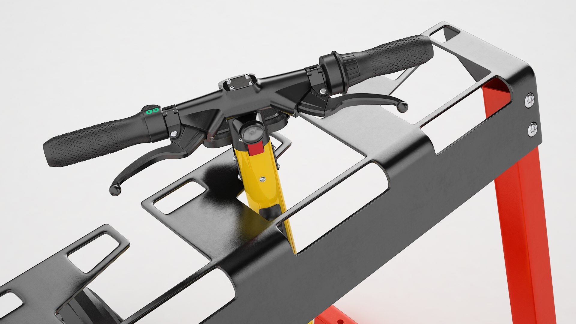 Scooter Parking Rack With Electric Scooter 02 3D Model - TurboSquid 2007101