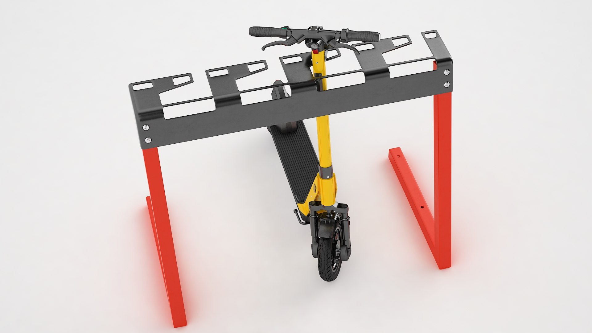 Scooter Parking Rack With Electric Scooter 02 3D Model - TurboSquid 2007101