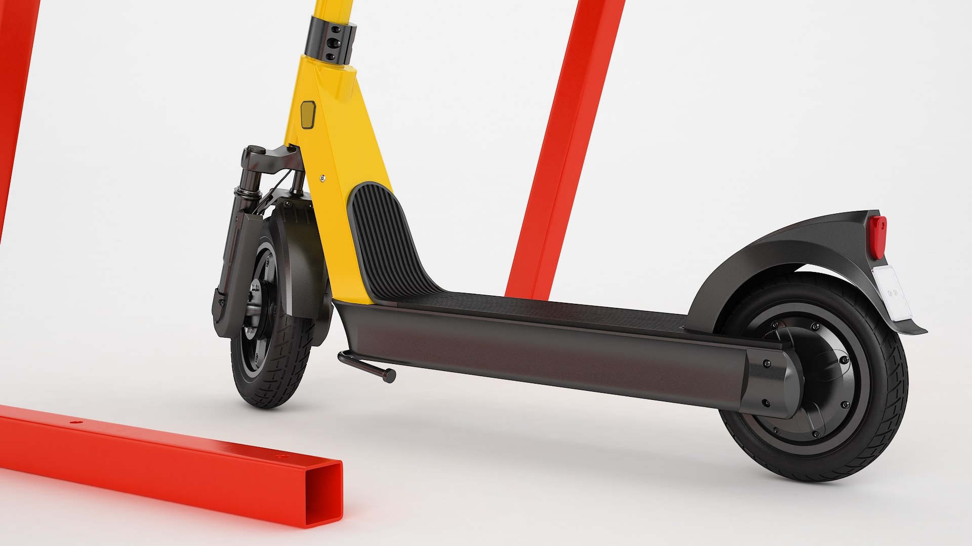 Scooter Parking Rack With Electric Scooter 02 3D Model - TurboSquid 2007101