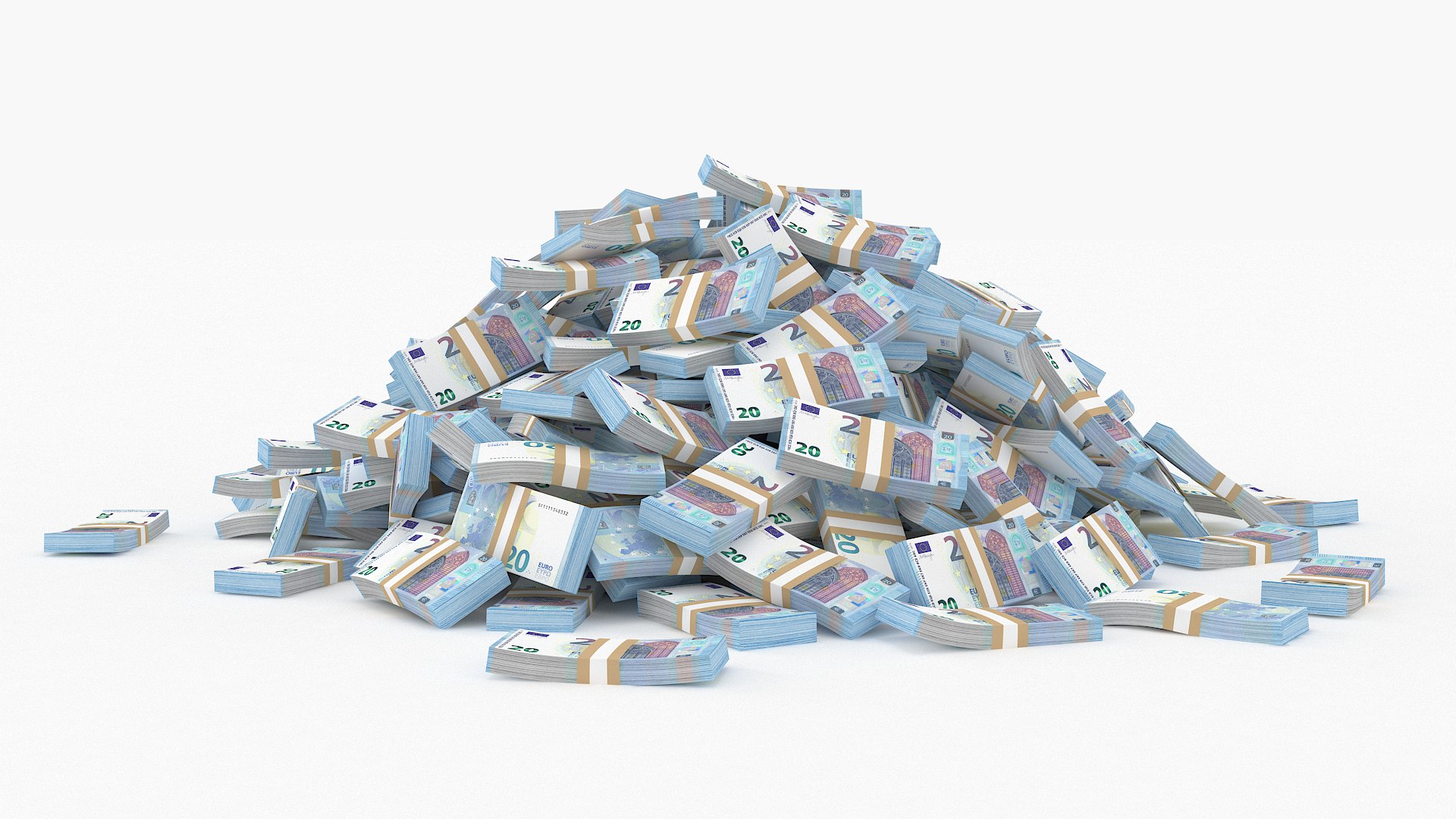 3D 20 Euro Bill Stack - TurboSquid 1647899