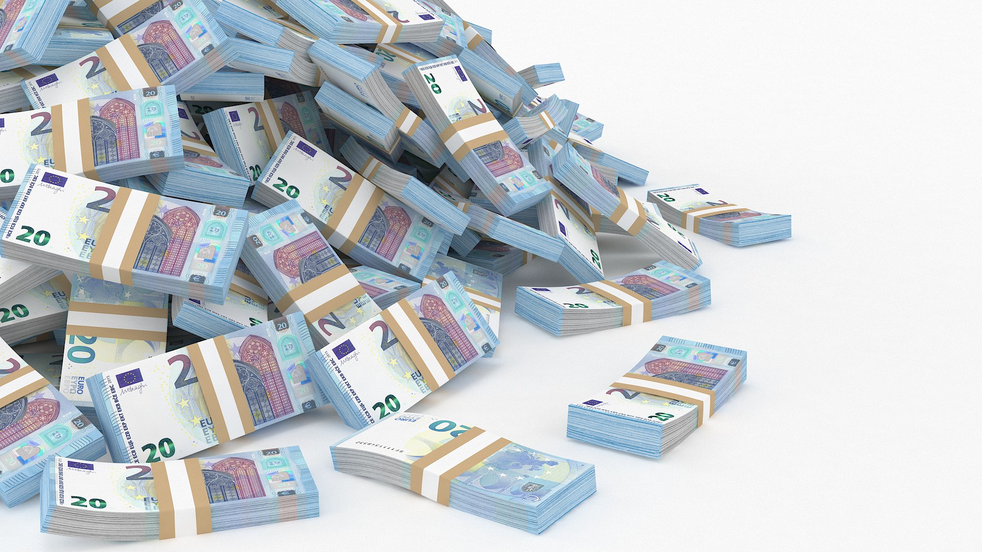 3D 20 Euro Bill Stack - TurboSquid 1647899