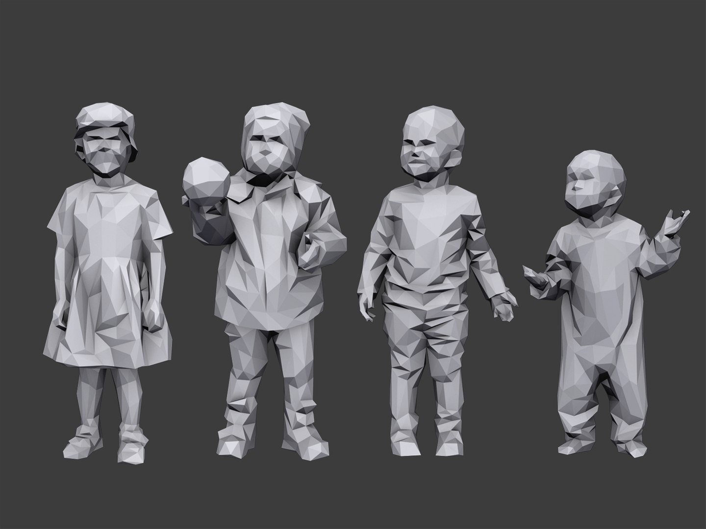 3d model stylized children child