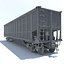railway coal car cargo train 3d model