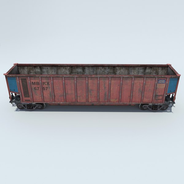 railway coal car cargo train 3d model