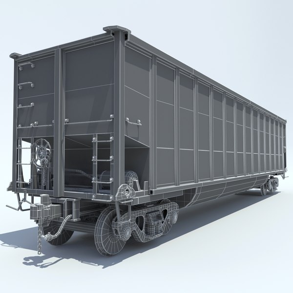 railway coal car cargo train 3d model
