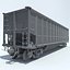 railway coal car cargo train 3d model