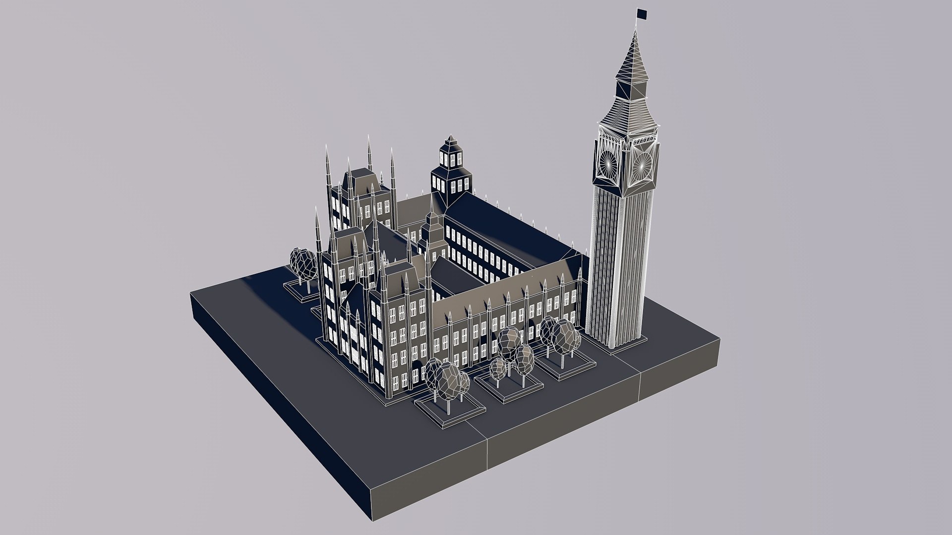 3D Big Ben Cartoon Low Poly Model - TurboSquid 2033660