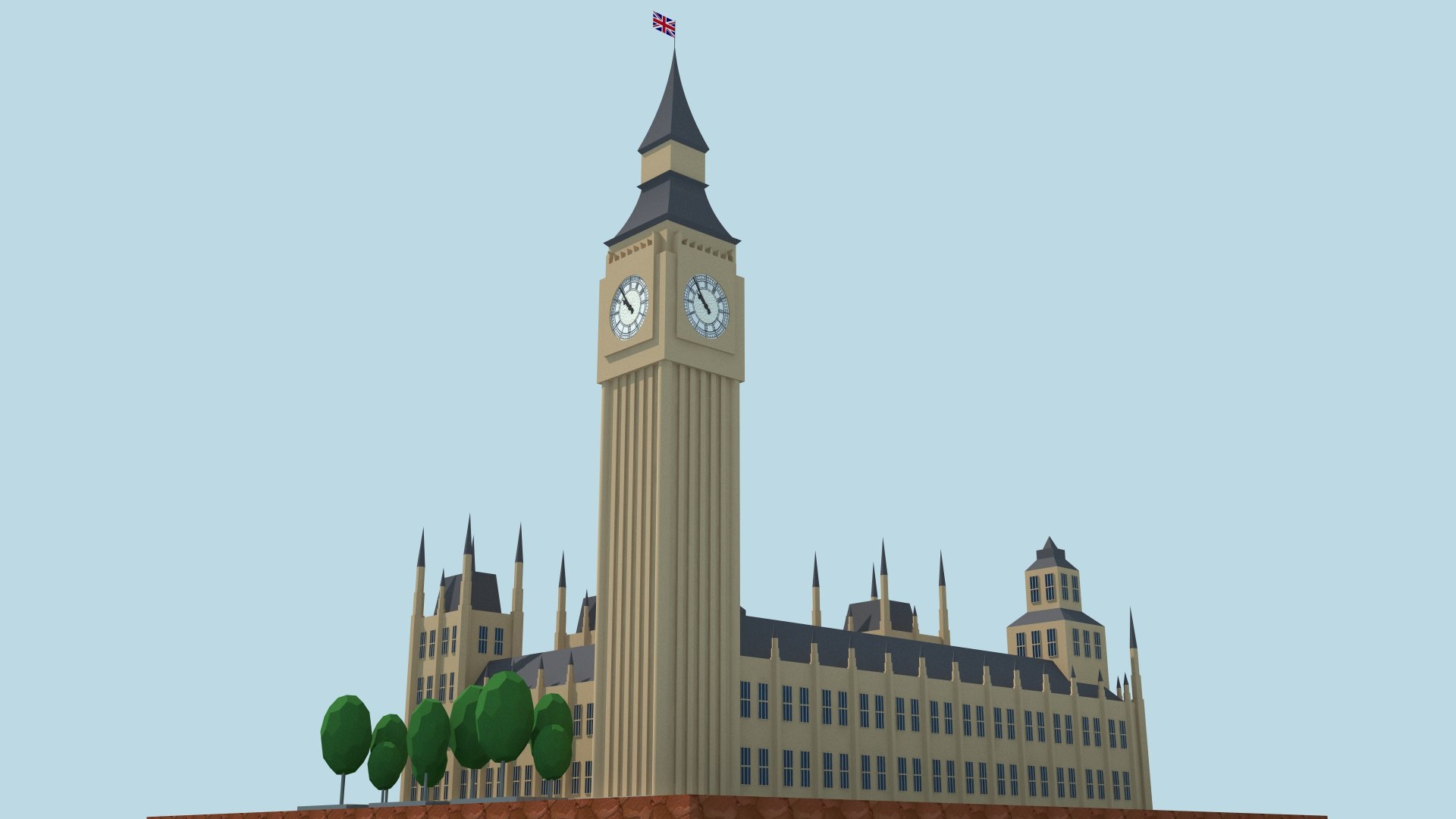 3D Big Ben Cartoon Low Poly Model - TurboSquid 2033660