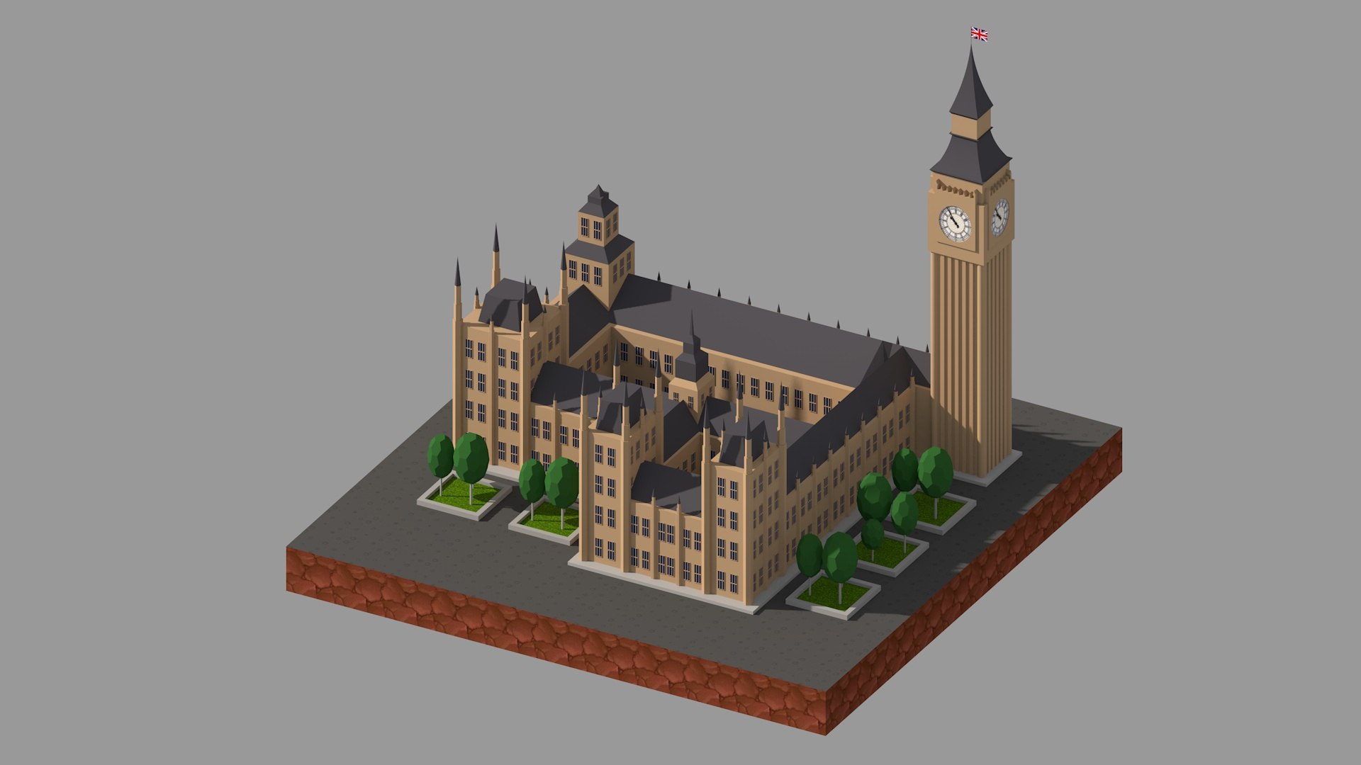3D Big Ben Cartoon Low Poly Model - TurboSquid 2033660