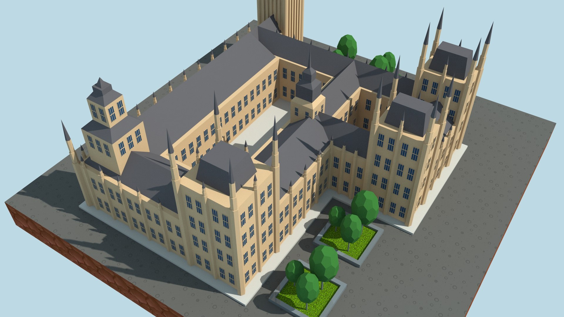 3D Big Ben Cartoon Low Poly Model - TurboSquid 2033660