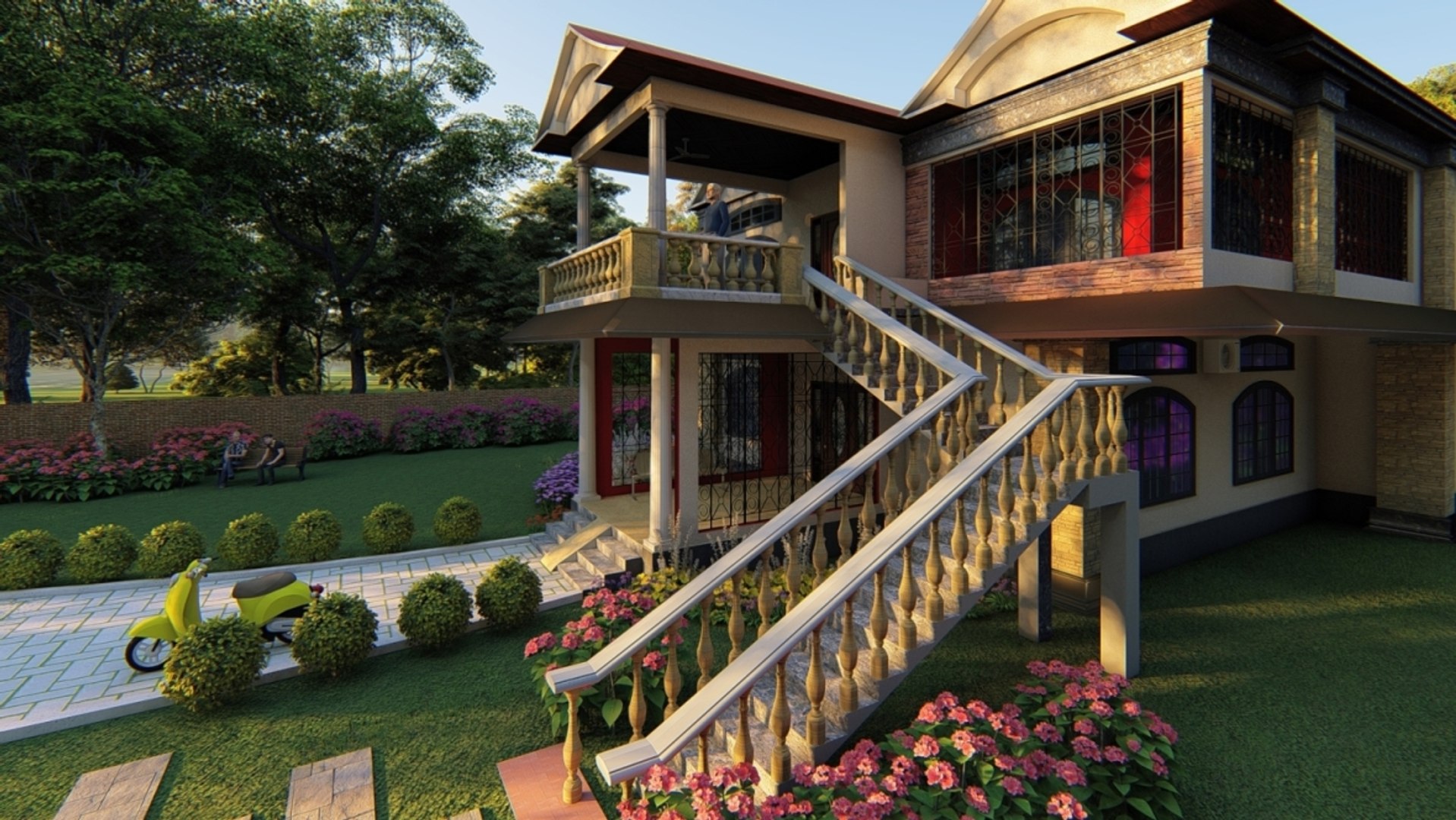 Double Storey Residential 3D Model - TurboSquid 1333982