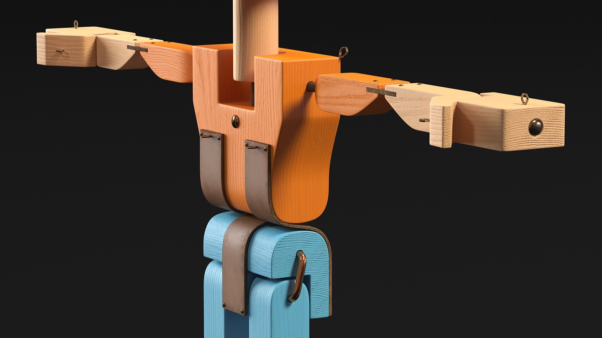 Colored Wooden Character Rigged For Modo Model - TurboSquid 2012967