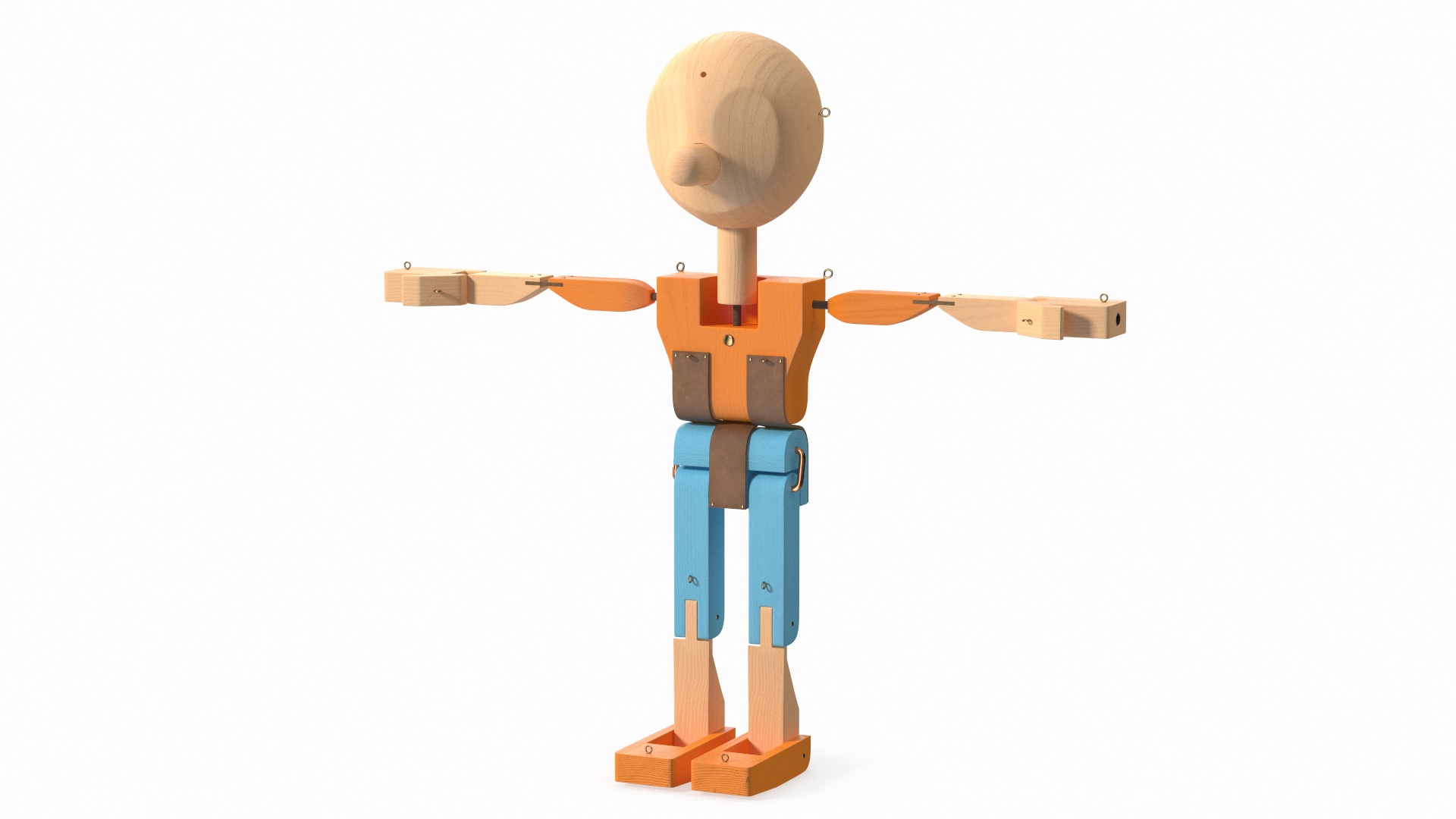Colored Wooden Character Rigged For Modo Model - TurboSquid 2012967