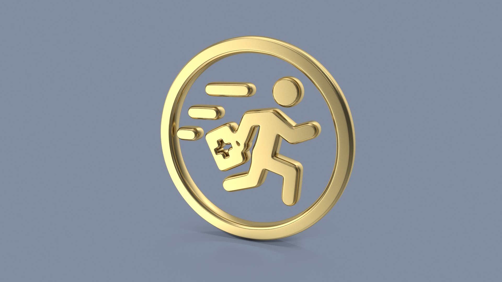 3D Doctor on call Symbol Gold - TurboSquid 2065304