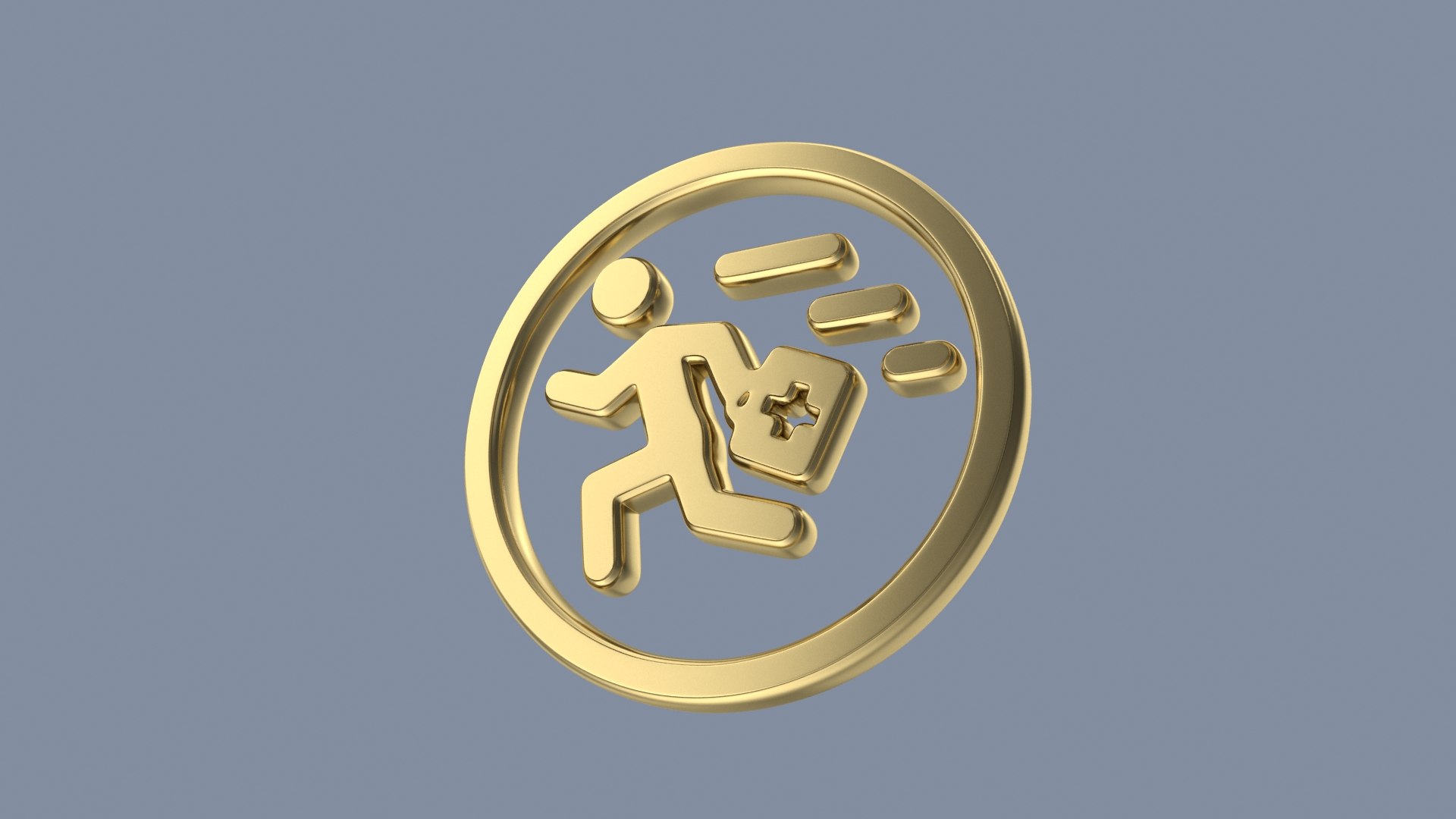 3D Doctor on call Symbol Gold - TurboSquid 2065304