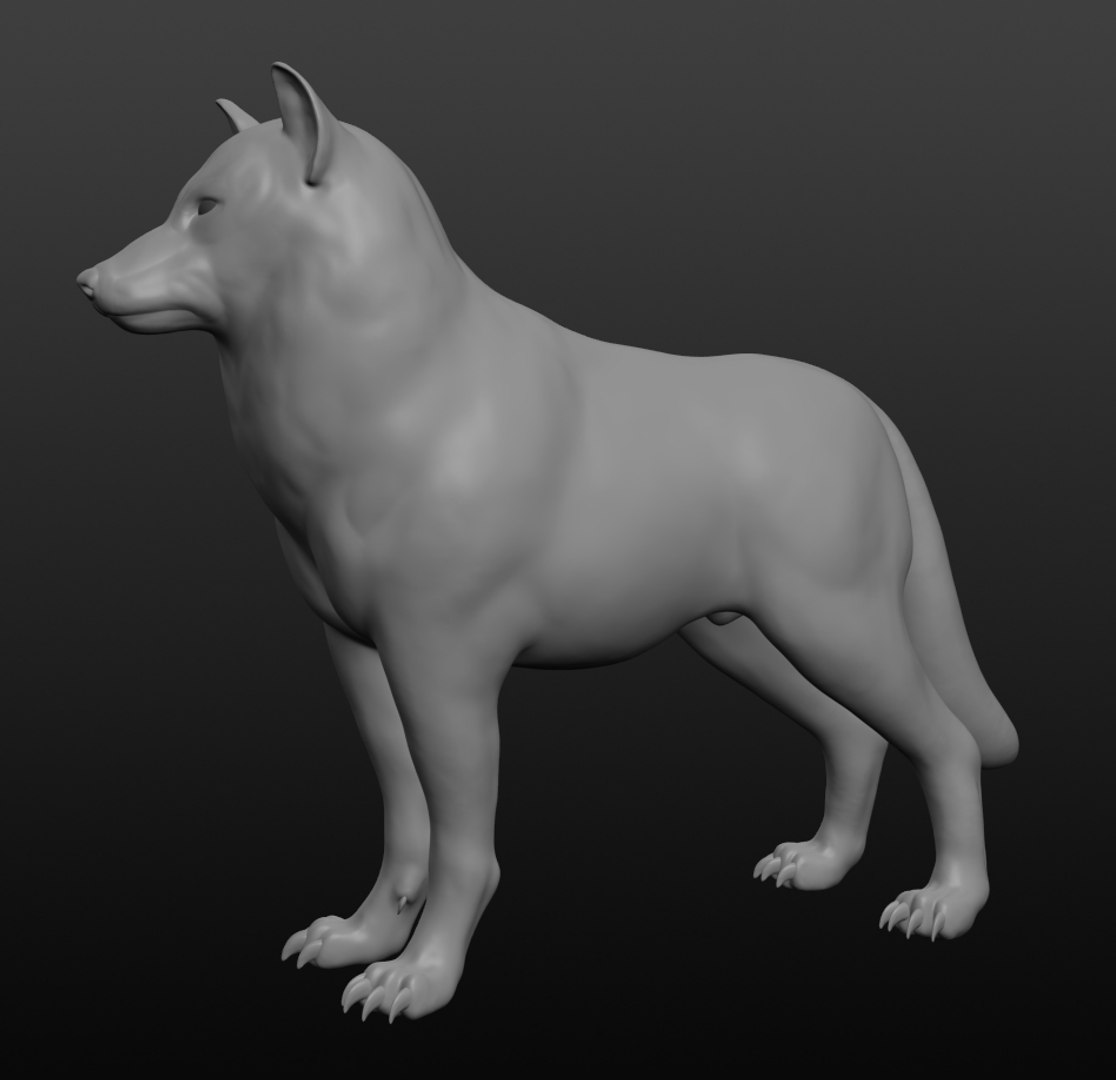 3D Wolf Base Mesh - TurboSquid 1412465