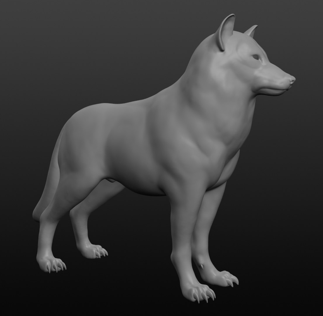 3D Wolf Base Mesh - TurboSquid 1412465