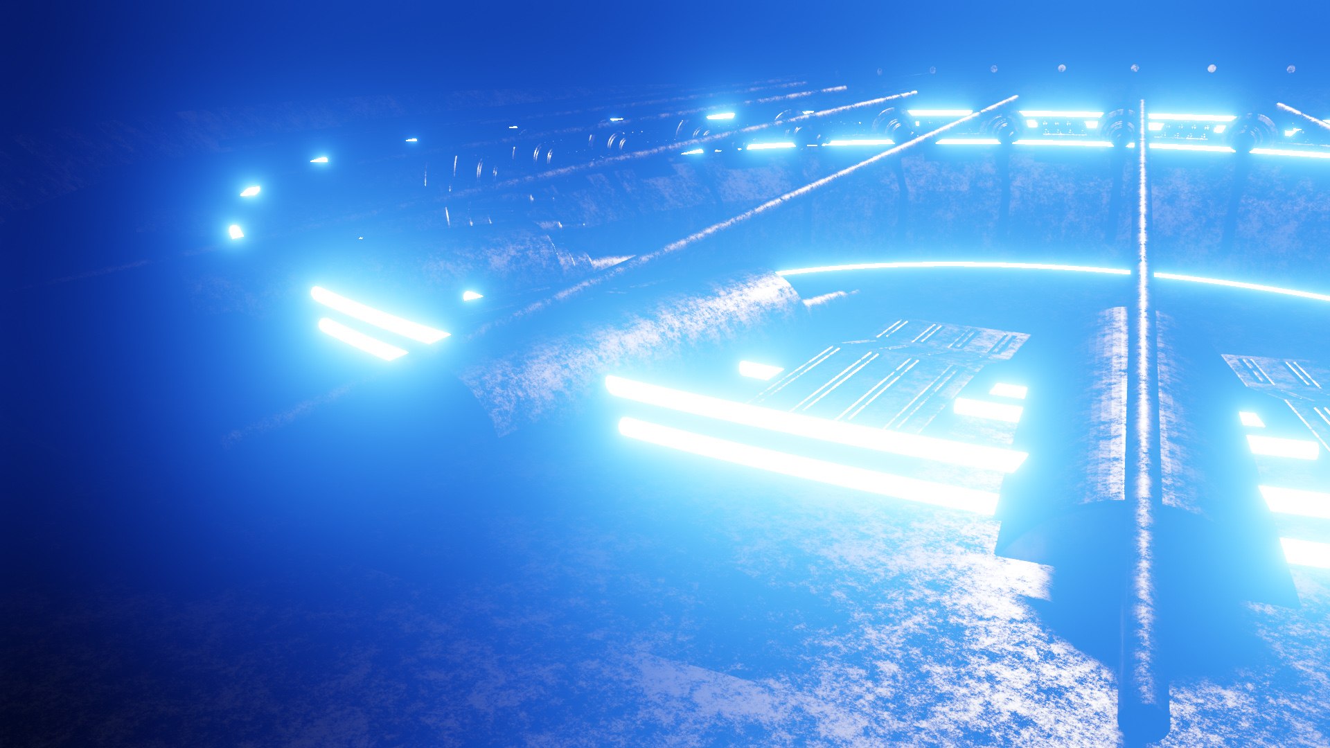 Blue Scifi Futuristic Neon Environment 3D Model - TurboSquid 1844600