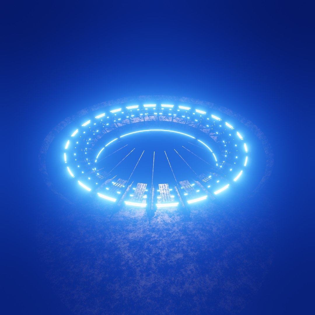 Blue Scifi Futuristic Neon Environment 3D Model - TurboSquid 1844600