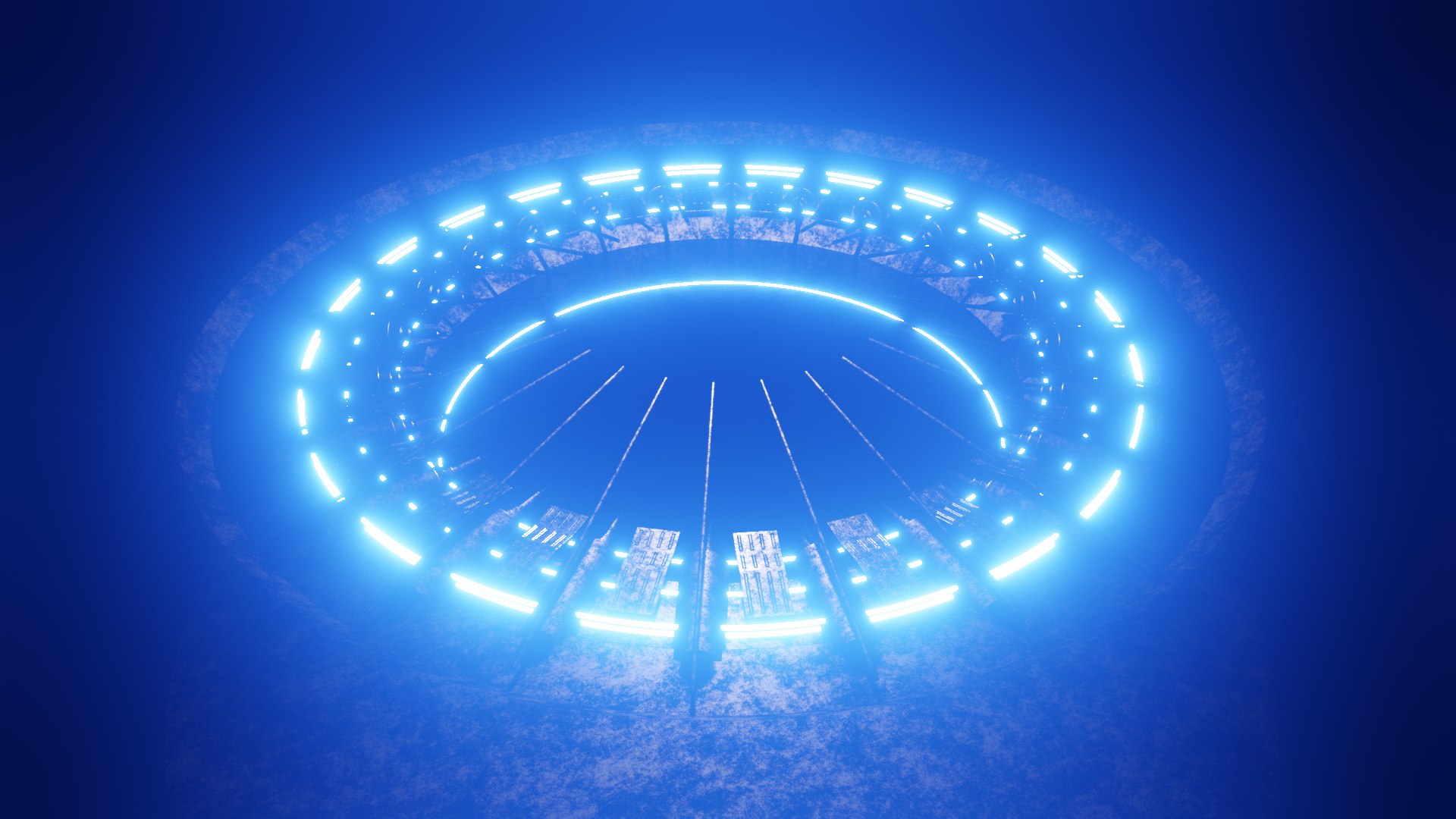 Blue Scifi Futuristic Neon Environment 3D Model - TurboSquid 1844600