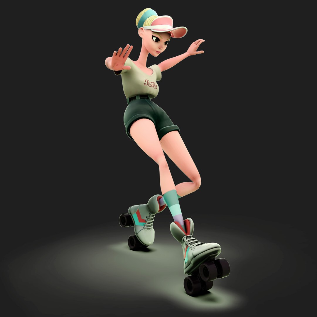 ROLLER GIRL CHARACTER RIGG model - TurboSquid 1782280