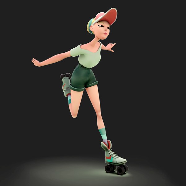 ROLLER GIRL CHARACTER RIGG model - TurboSquid 1782280