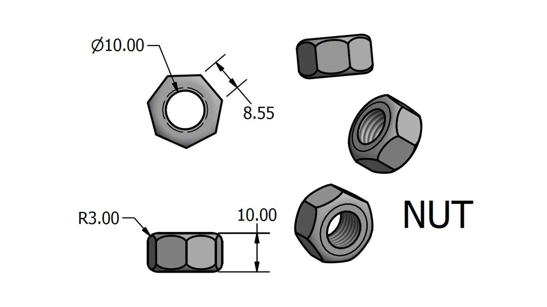 Hexagonal Nut 3D Model - TurboSquid 2118365