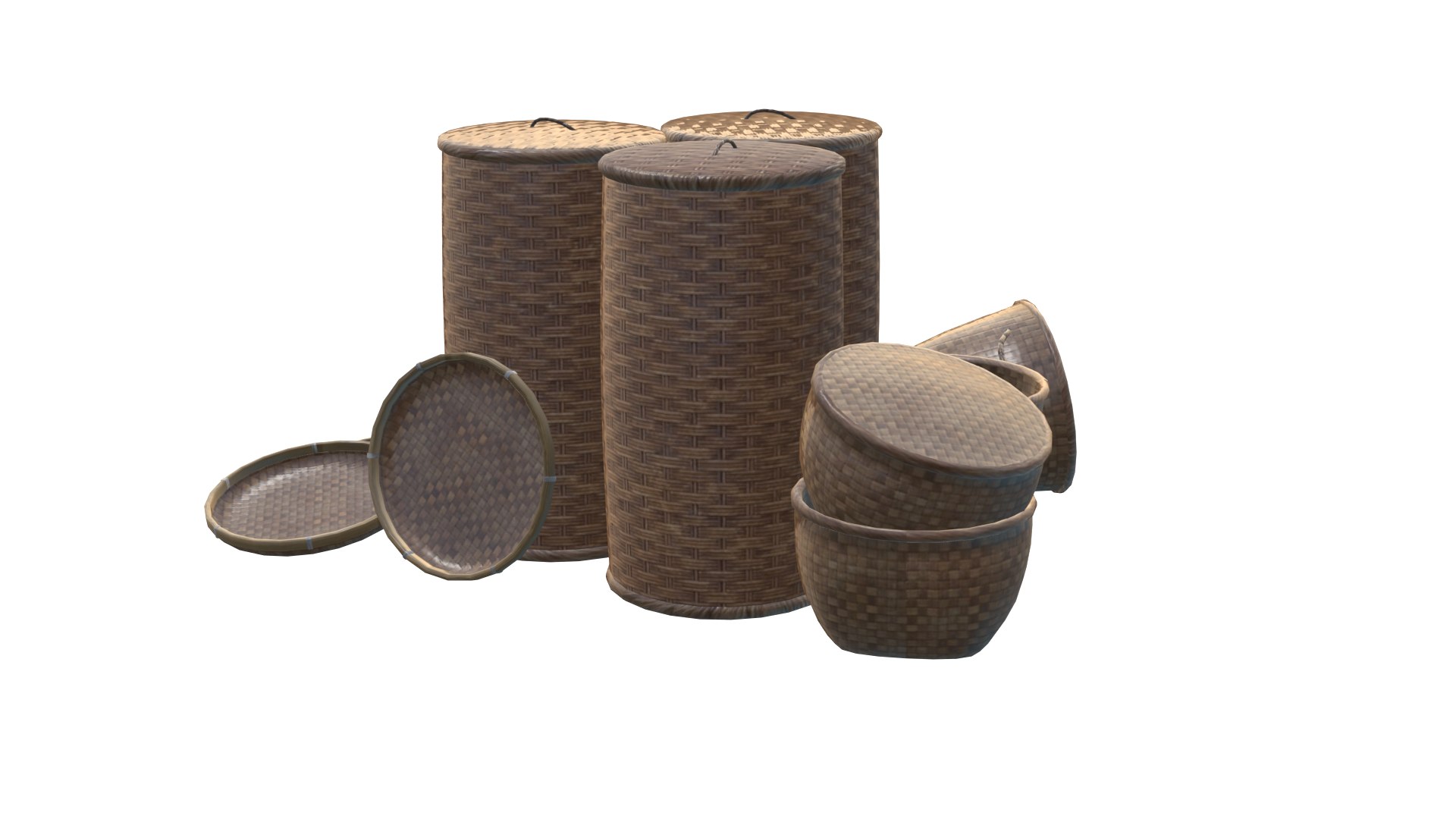 Low Poly Basket Collection 3D Model 3D Model - TurboSquid 2298935
