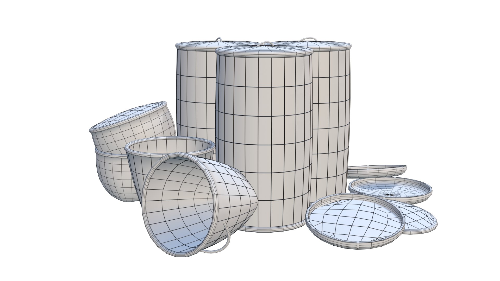Low Poly Basket Collection 3D Model 3D Model - TurboSquid 2298935