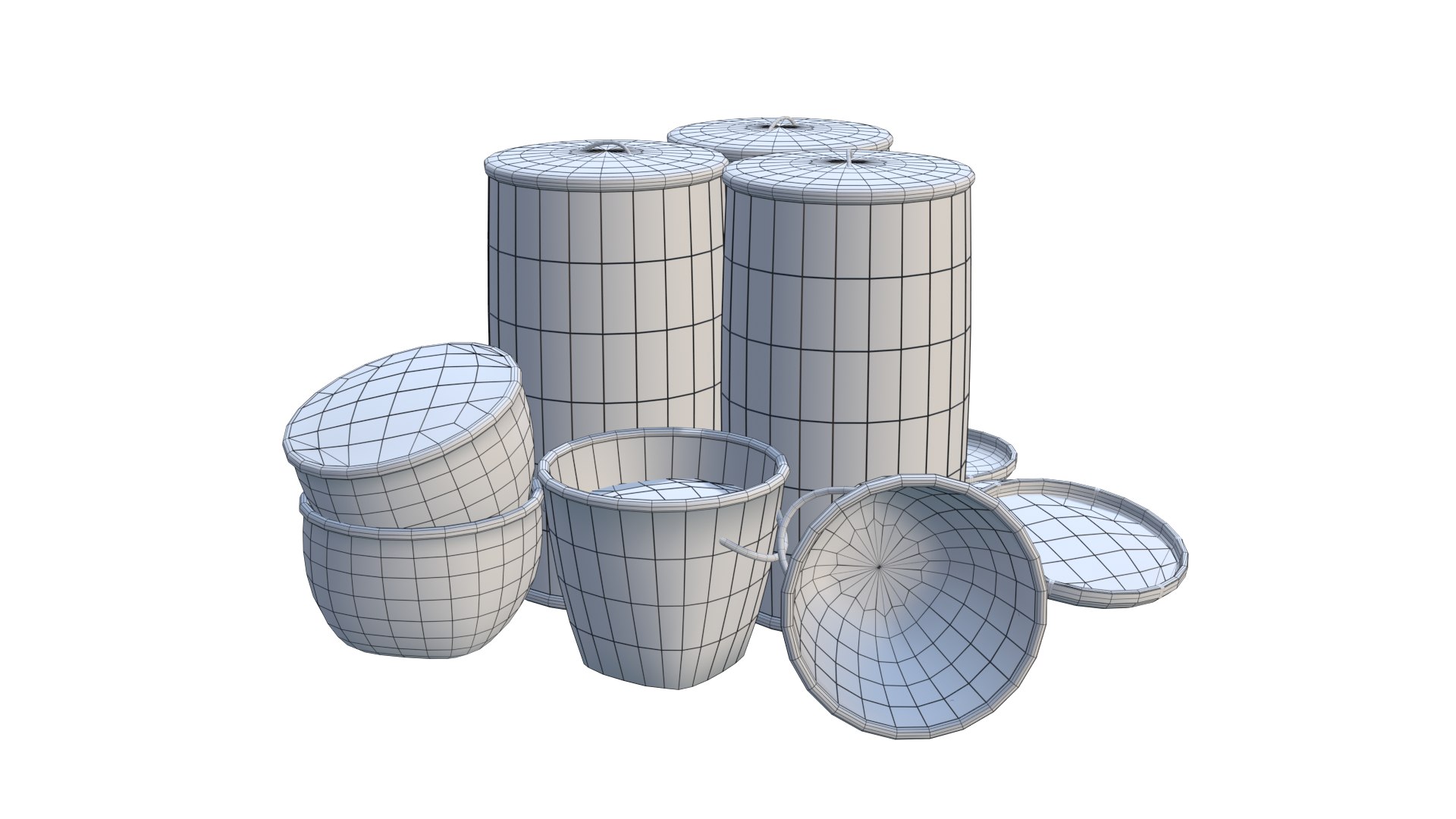Low Poly Basket Collection 3D Model 3D Model - TurboSquid 2298935