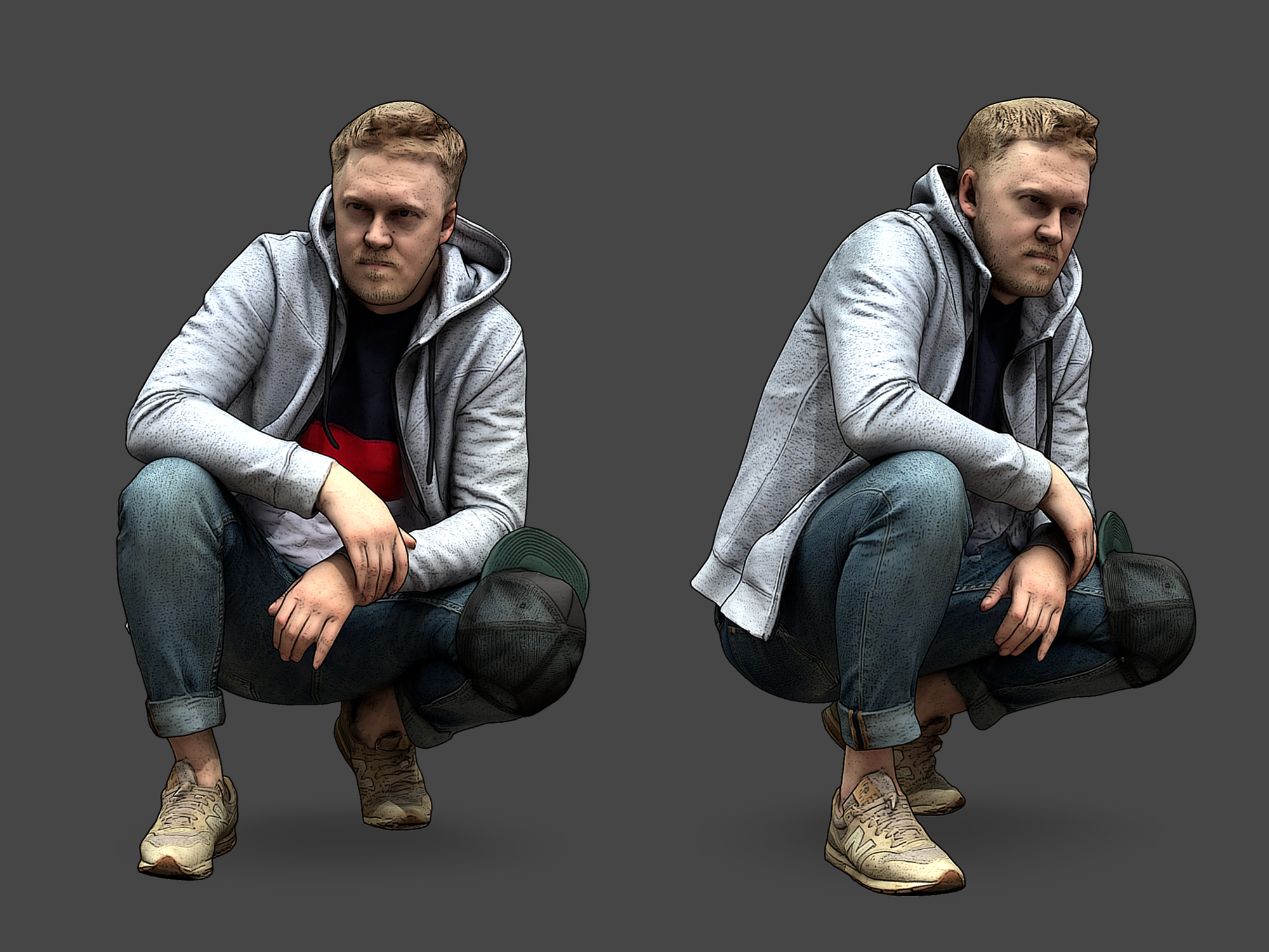 3D Guy Squatting model - TurboSquid 1723811
