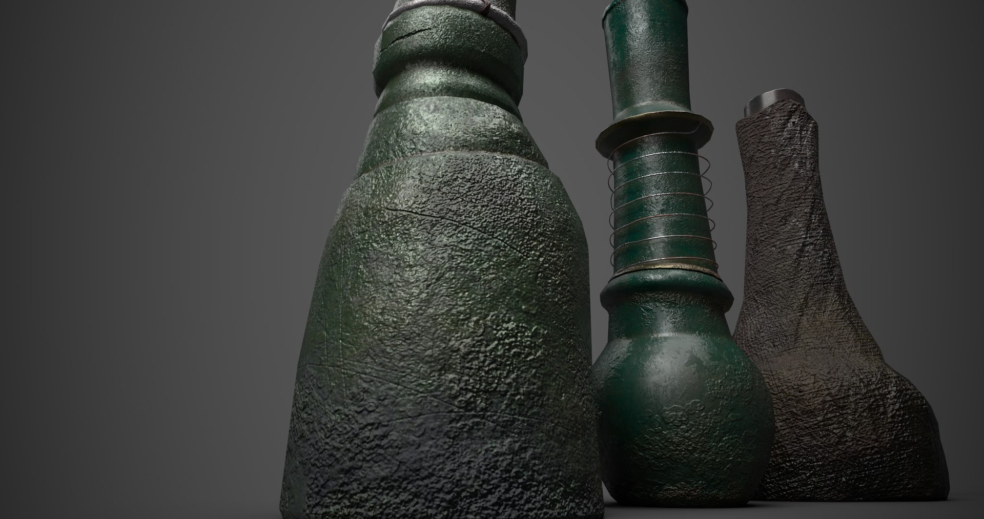 Medieval drink bottles 3D model - TurboSquid 1552368
