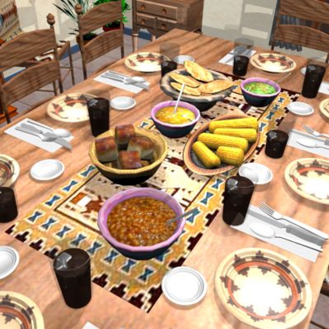Navajo Style Dining Room 3d Max