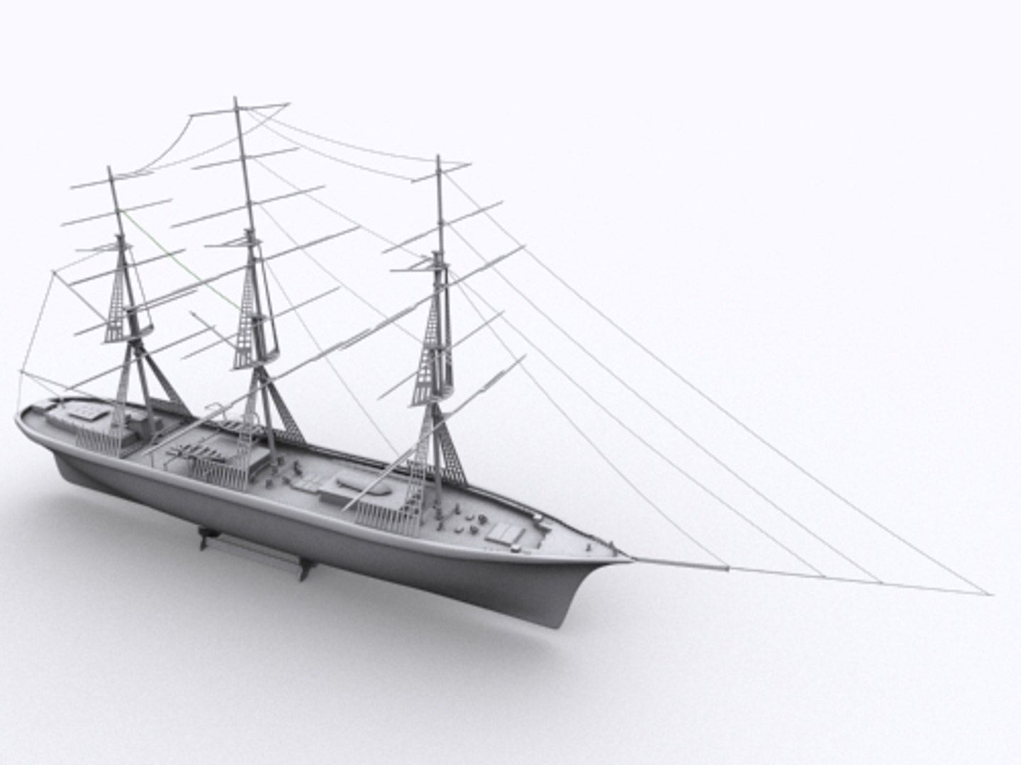 Merchant Ship 3d Model
