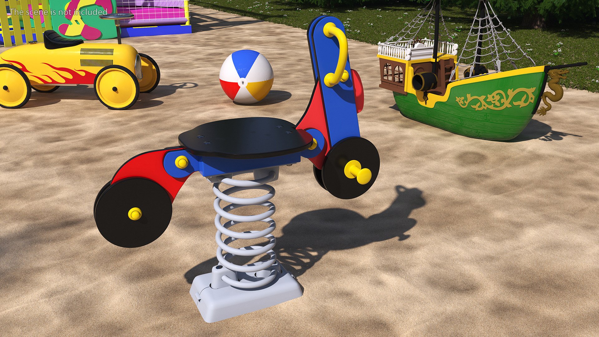 3D Playground Motorbike Springer - TurboSquid 2076317
