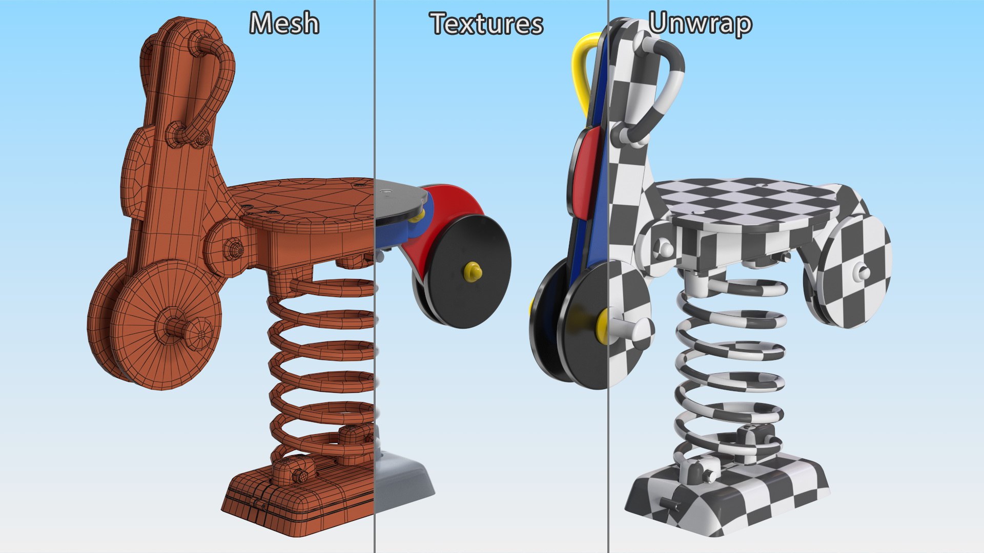 3D Playground Motorbike Springer - TurboSquid 2076317