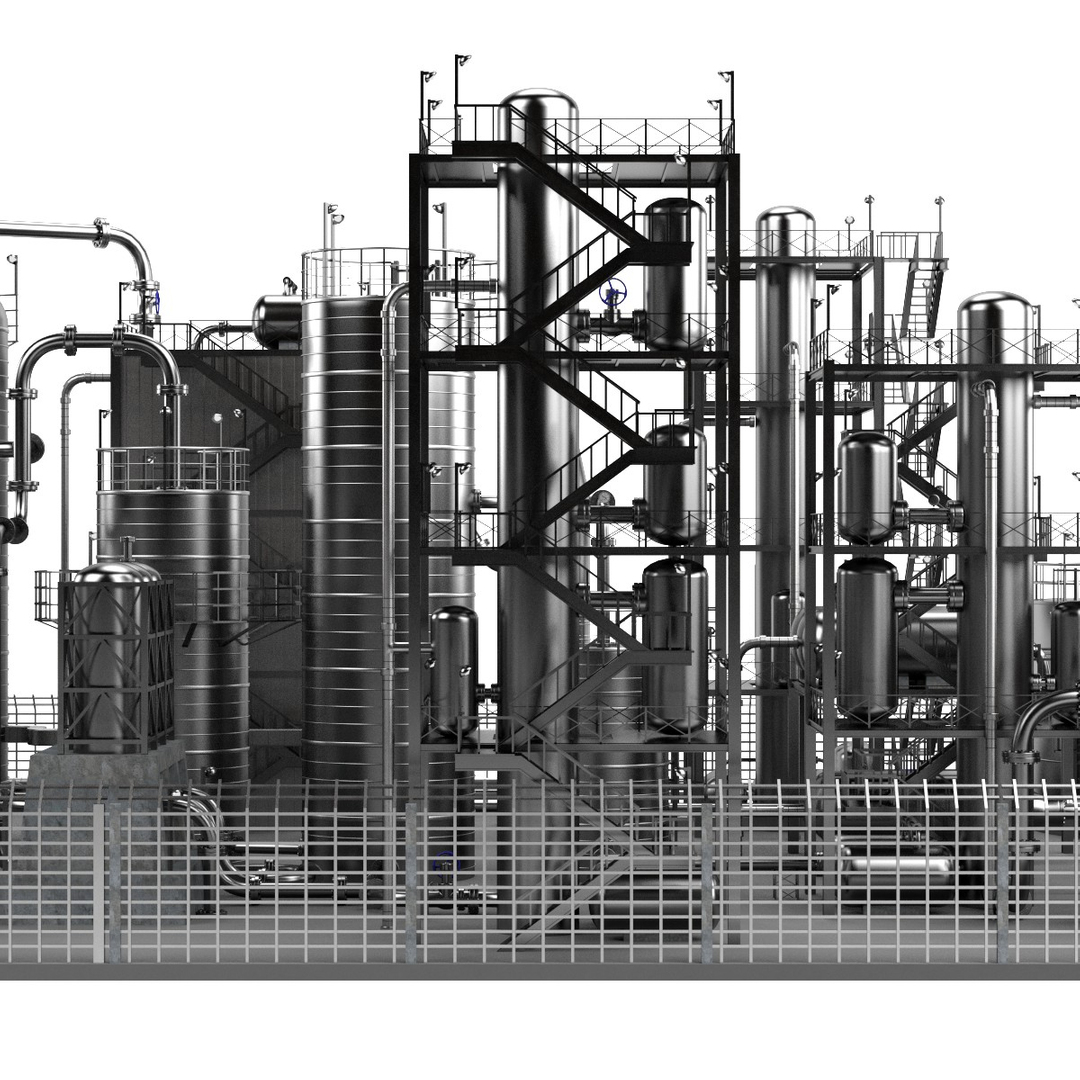 3d Model Large Oil Refinery
