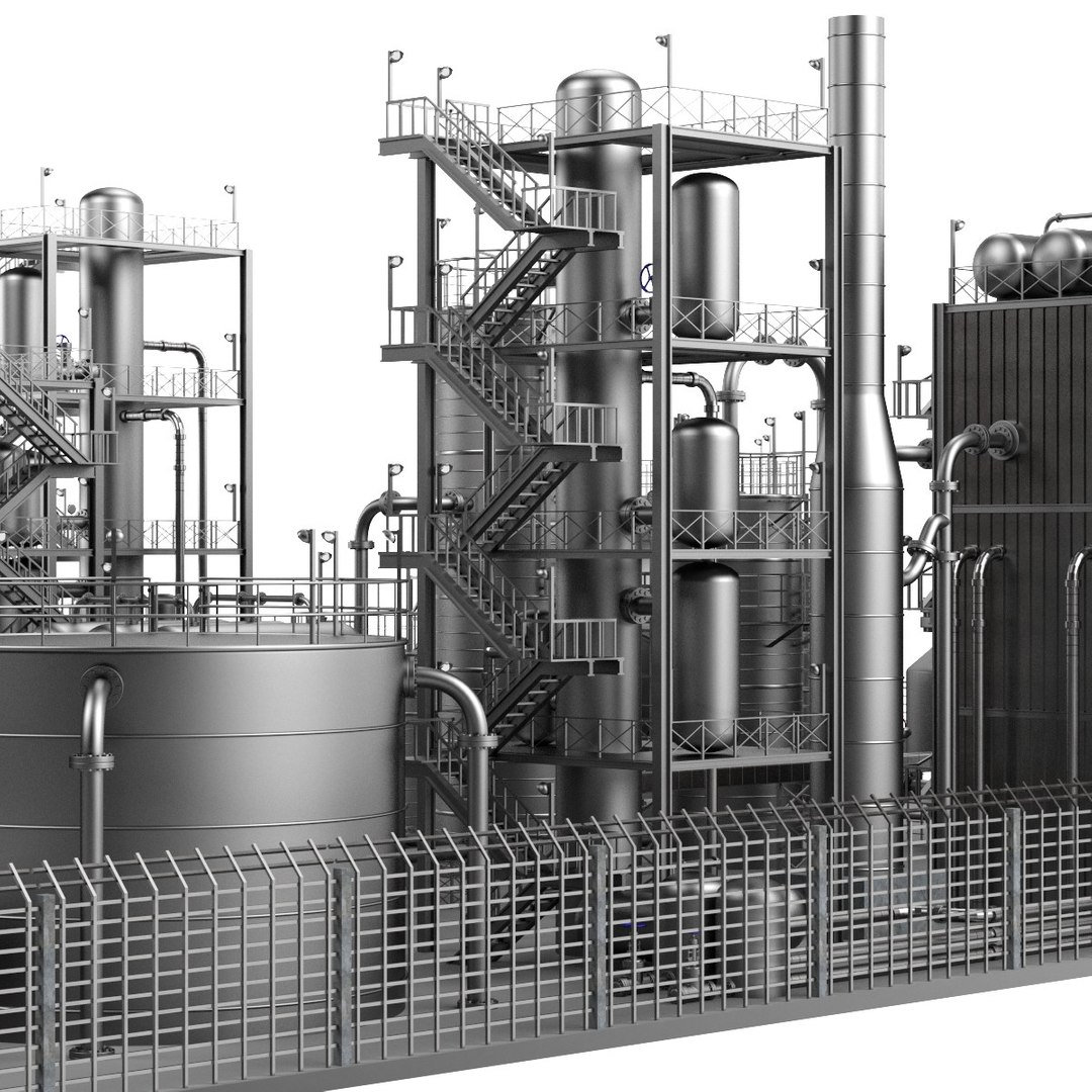 3d Model Large Oil Refinery