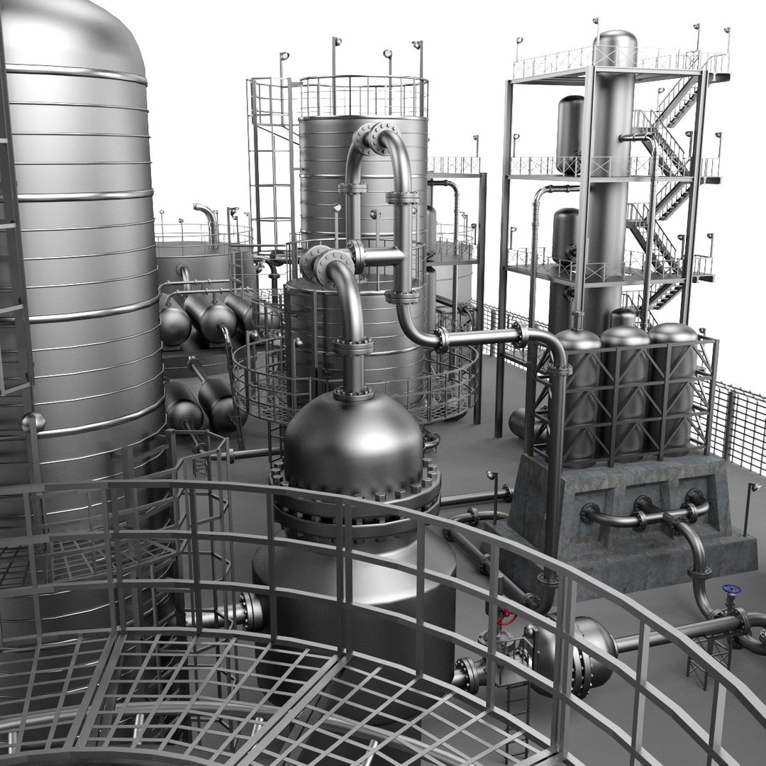 3d Model Large Oil Refinery