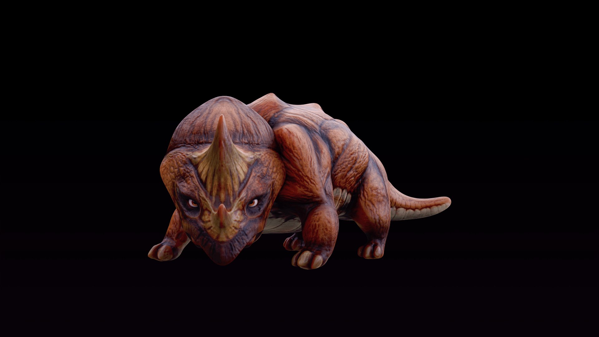 3D Model Triceratops Cartoon Rigged Monster Ride Low-poly 3D Model ...