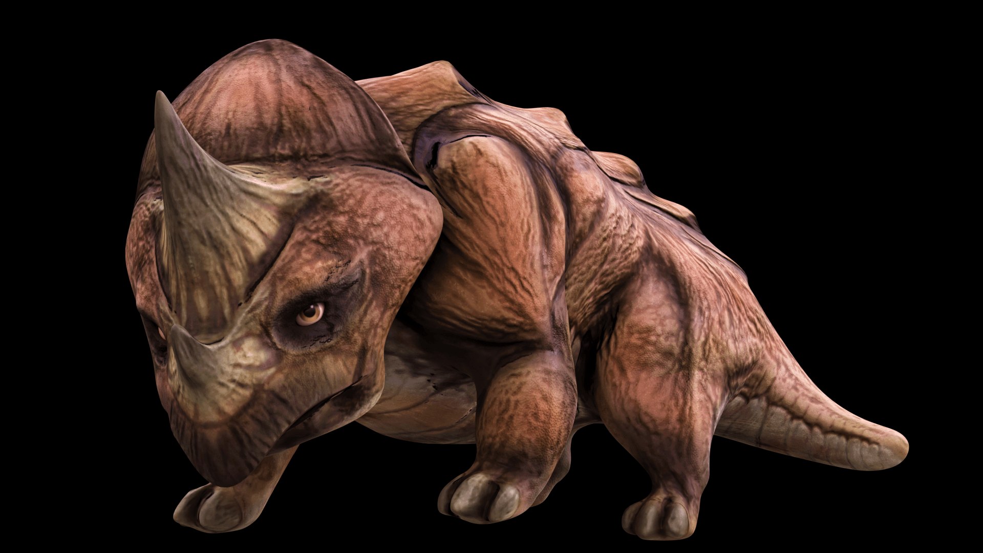 3D Model Triceratops Cartoon Rigged Monster Ride Low-poly 3D Model ...