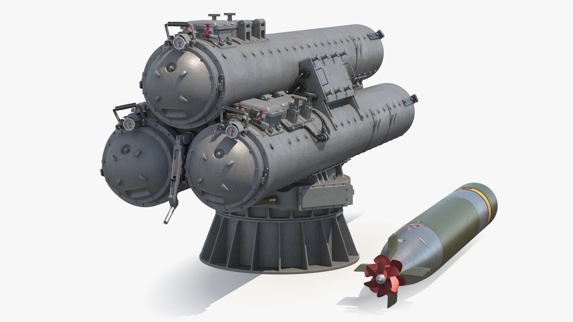 Submarine Torpedo Mark 46 And Launch System Mark 32 Model - TurboSquid ...