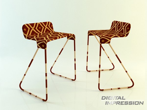 3ds max stool chairs 01