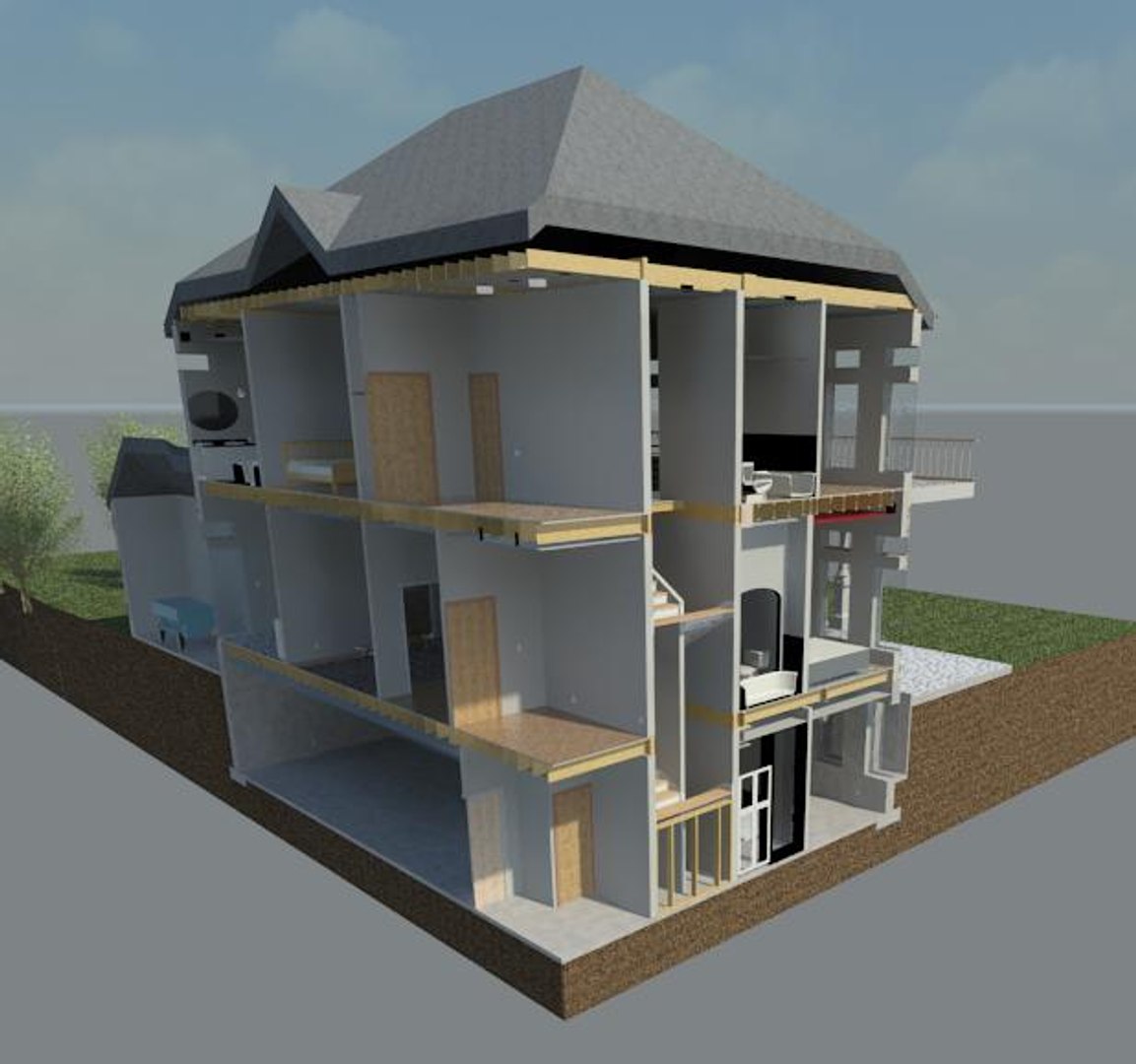 3d Revit Bedroom Modern Colonial Model