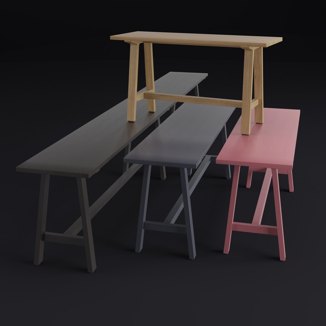 Alma Bench Set 3D Model - TurboSquid 1631695