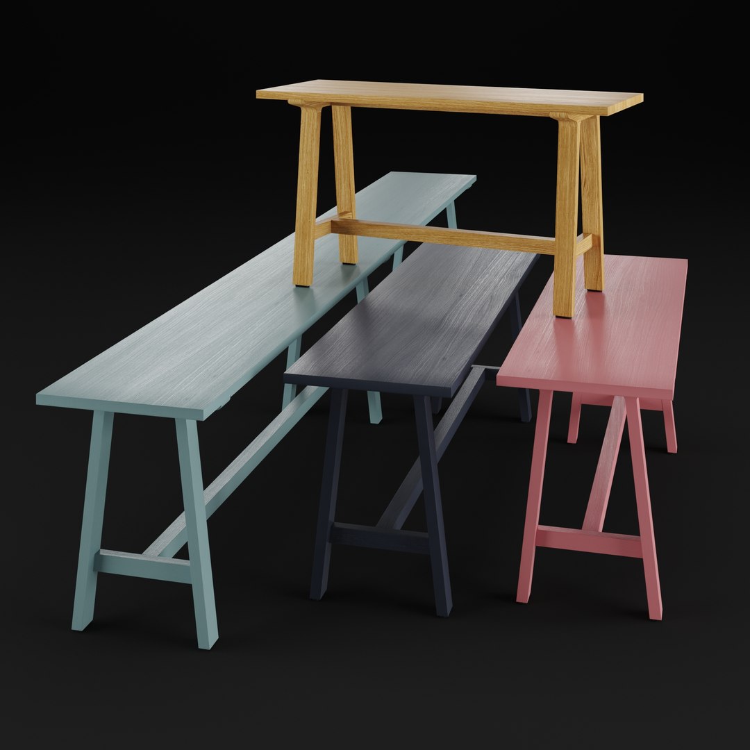 Alma Bench Set 3D Model - TurboSquid 1631695