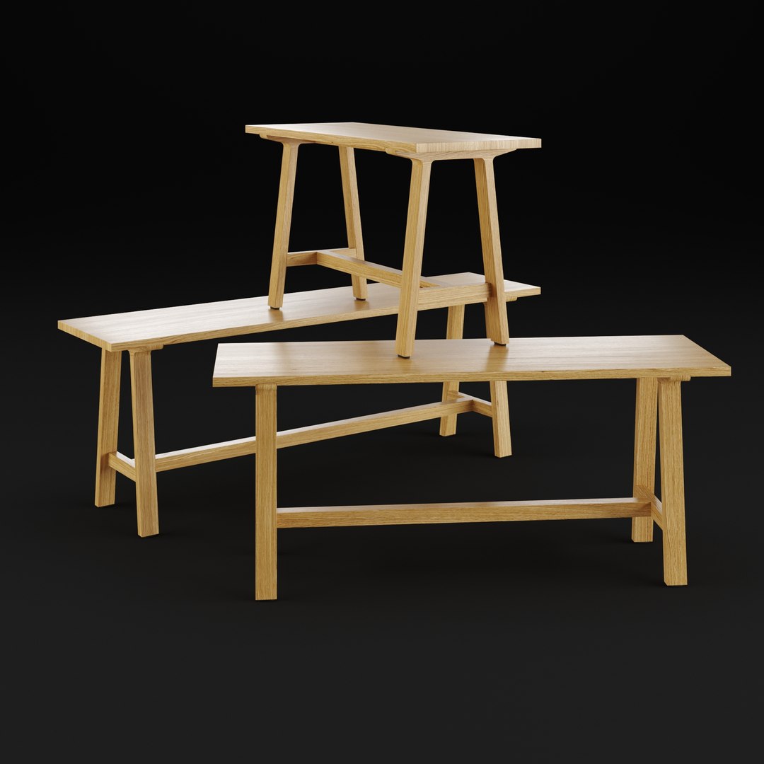 Alma Bench Set 3D Model - TurboSquid 1631695