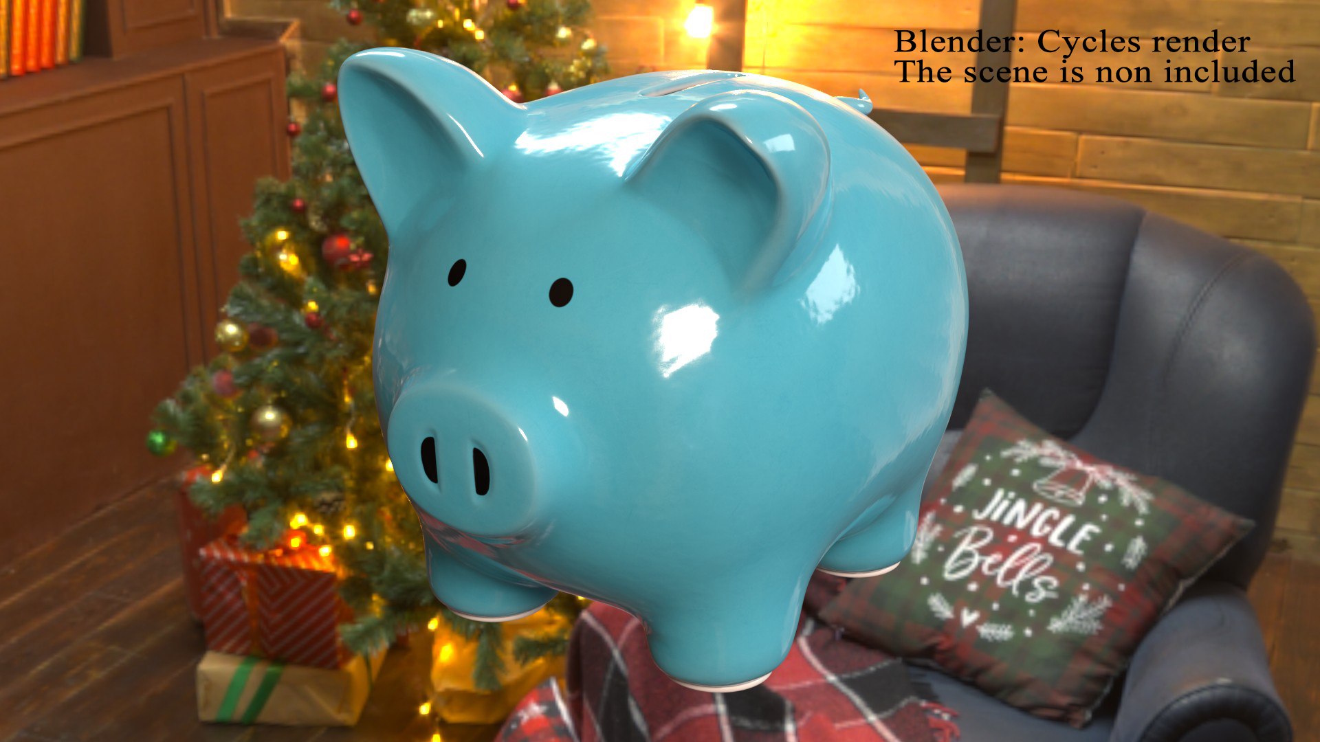 3D Piggy Bank Blue - TurboSquid 1812940